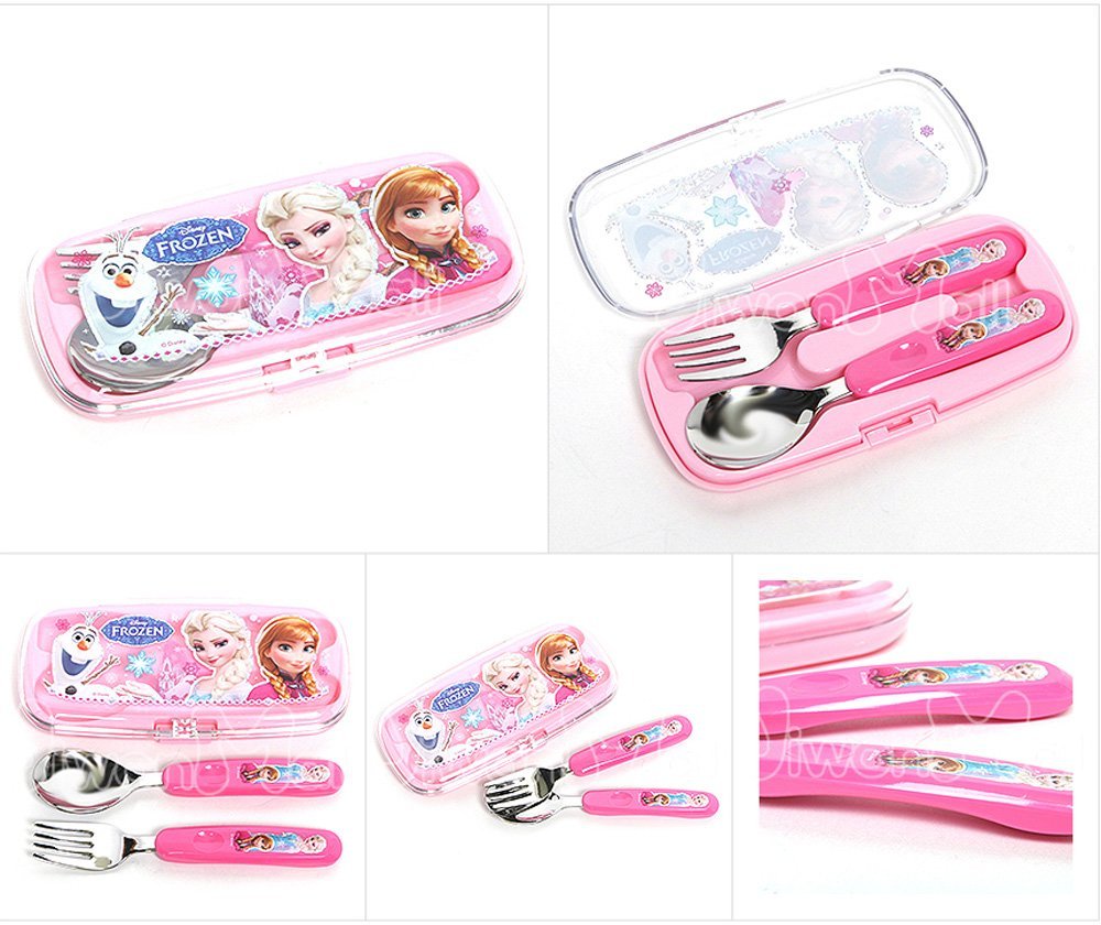 Frozen Children Kid Spoon Fork Set with Case 042493