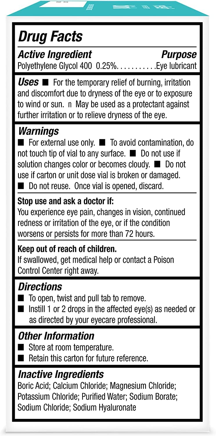 blink Tears Lubricating Eye Drops Mild-Moderate Dry Eye 25 Each,0.01 Fl Oz (Pack of 25)