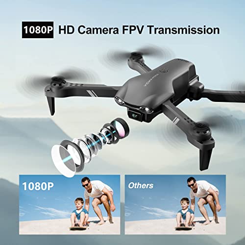 DRONEEYE 4DV13 Drone with 1080P HD FPV Camera for kids Adults, Foldable Mini RC Quadcopter With Waypoint, Functions,Headless Mode,Altitude Hold,Gesture Selfie,3D Flips,Beginners Toys Gifts