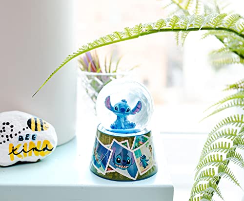 Disney Lilo & Stitch Vintage Photos Mini Light-Up Snow Globe with Swirling Glitter | 3 Inches Tall