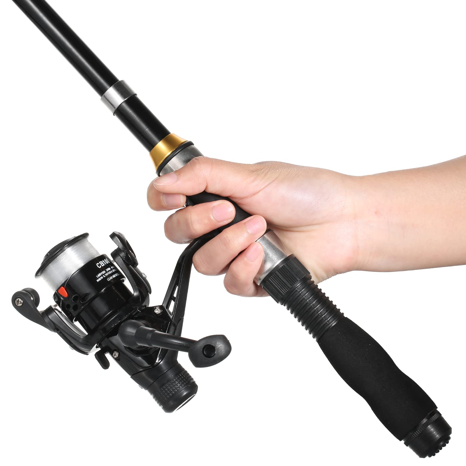 Aomiun 1.5m/1.7m Telescopic Fishing Rod Whirl Reel Tackle Set for Saltwater and Freshwater