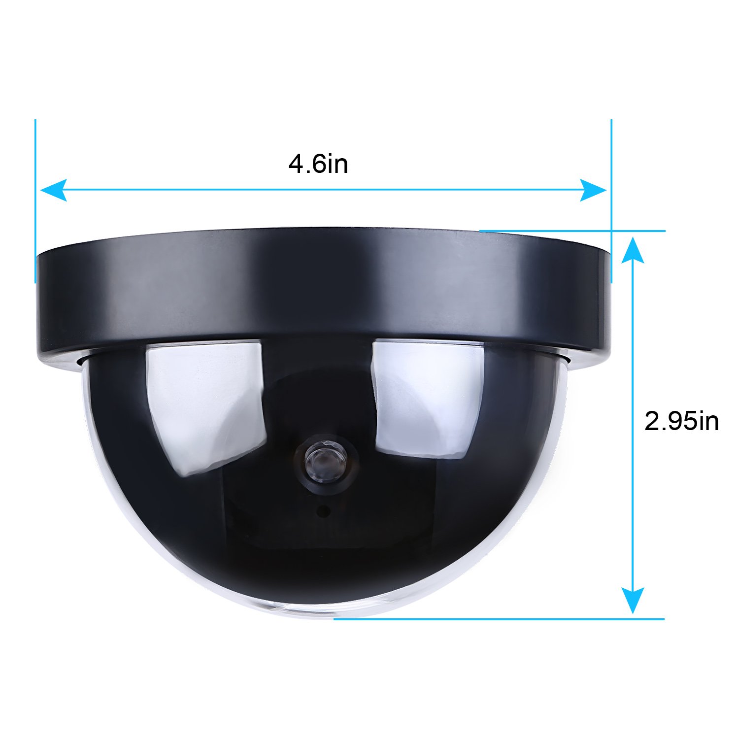 NONMON 4 Pack Dummy Fake Camera Security CCTV Dome Cameras with Flashing Red LED Light for Indoor Outdoor Home Business, Black