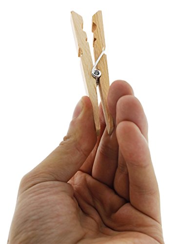 Juvale Wooden Clothespins - 24-Pack Large Clothespins for Shirts, Sheets, Pants, Decor- Made of Natural Wood