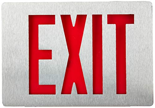 Lithonia Lighting LE S 2 R LED Exit Sign, 2 watts, Silver