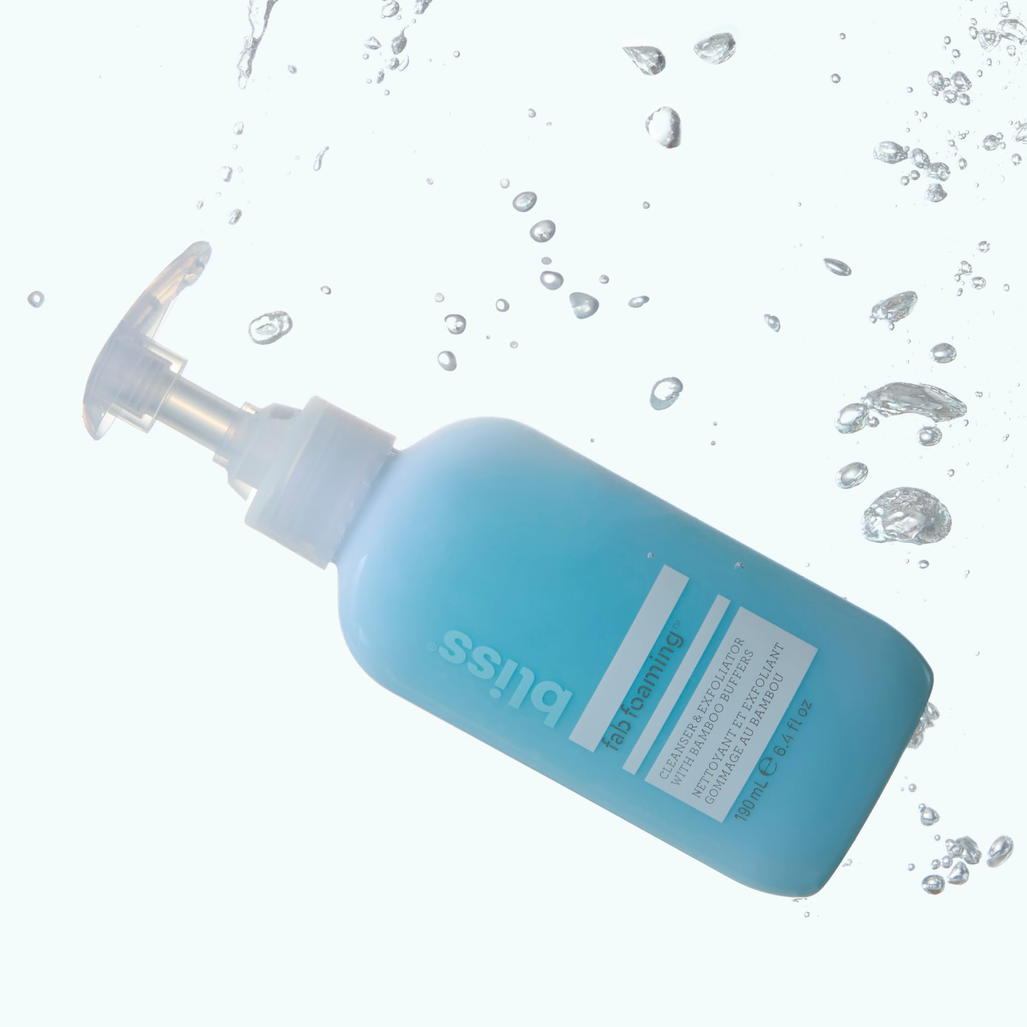 Bliss Fab Foaming 2-In-1 Cleanser and Exfoliator with Bamboo Buffers - 6.4 Fl Oz - Oil-Free Gel Face Wash - Makeup Remover - Vegan & Cruelty Free