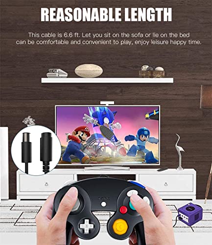 DUEYAGO WiiGamecube Controller Extension Cable for Wii Gamecube GCN - 2pack/6.6ft