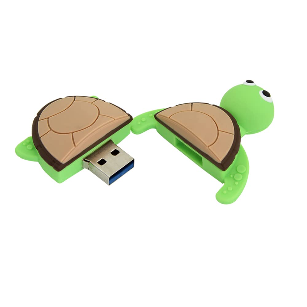 64GB USB 2.0 Flash Drive,Green Turtle USB Stick, Portable USB Memory Stick for Storage and Backup, Suitable for PC/ Laptop Portable Drives