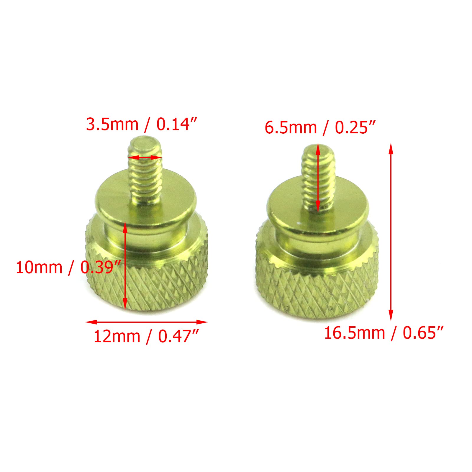 Coshar 10Pcs 6#-32 Computer Case Thumbscrews M3.5 Anodized Aluminum Screws Threaded Knurled Head Thumbscrew for Desktop Computer Cover Hard Drives Slots DIY - Green