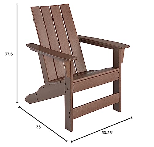 Signature Design by Ashley Outdoor Emmeline HDPE Patio Adirondack Chair, Brown