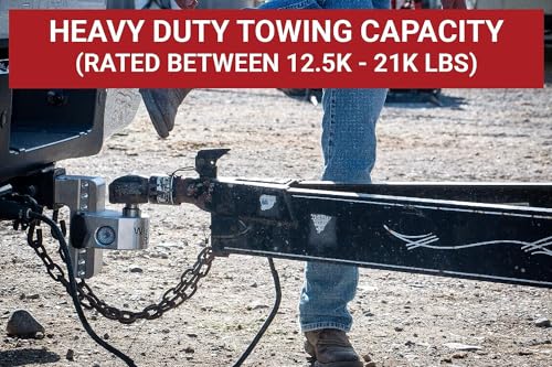 Adjustable Trailer Hitch, Adjustable Ball Mount, Truck Ball Hitch, Aluminum Trailer Tow Hitch w/Built in Scale for Anti Sway, 12,500 lbs GTW - Weigh Safe