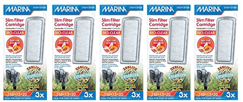Hagen 15-Pack Marina Slim Aquarium Water Filter with Zeolite Plus Ceramic Cartridge