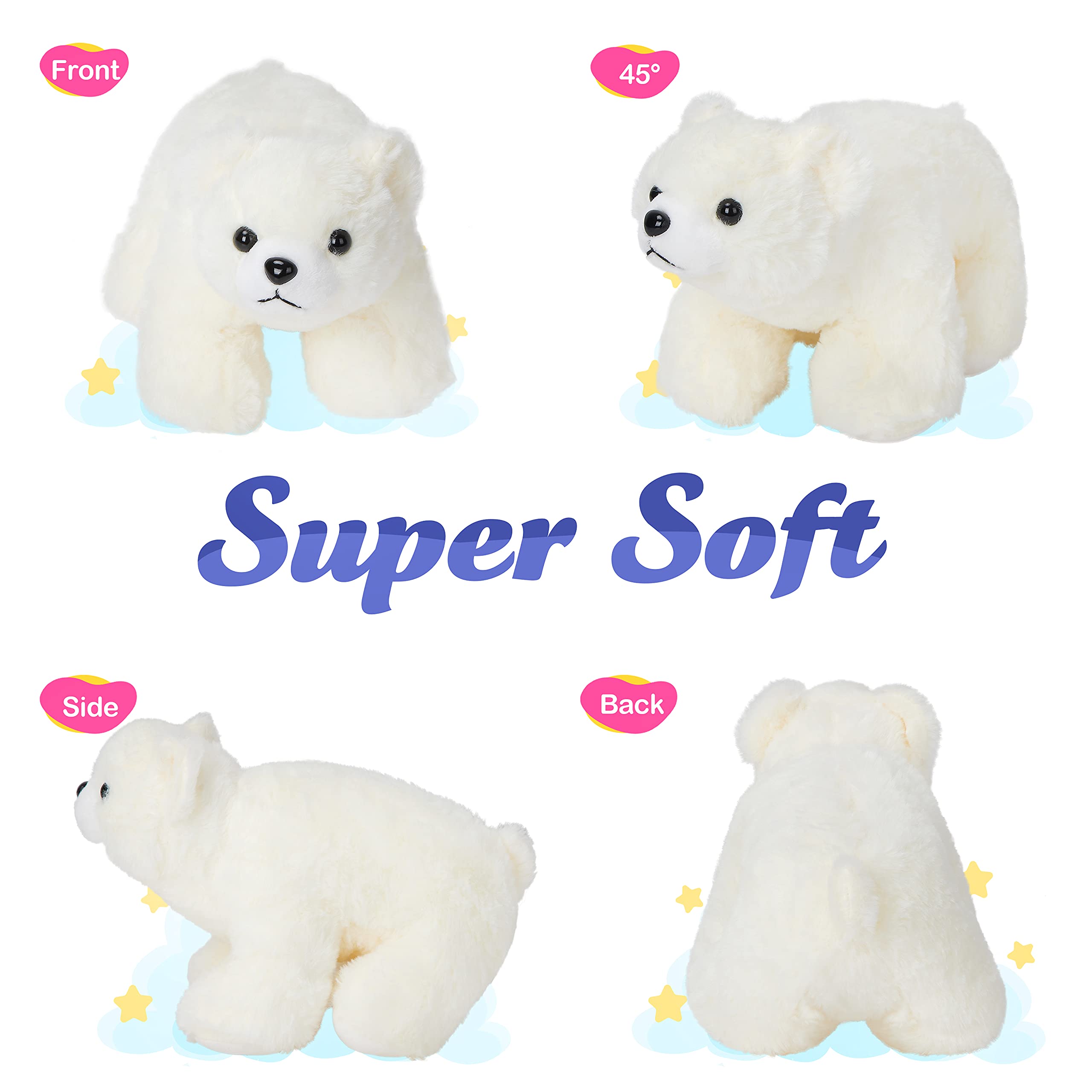 BSTAOFY Light up Polar Bear Stuffed Animal LED Night Light Soft Plush Toy Glow Gift for Kids on Christmas Birthday Valentine's Day, 11'', White
