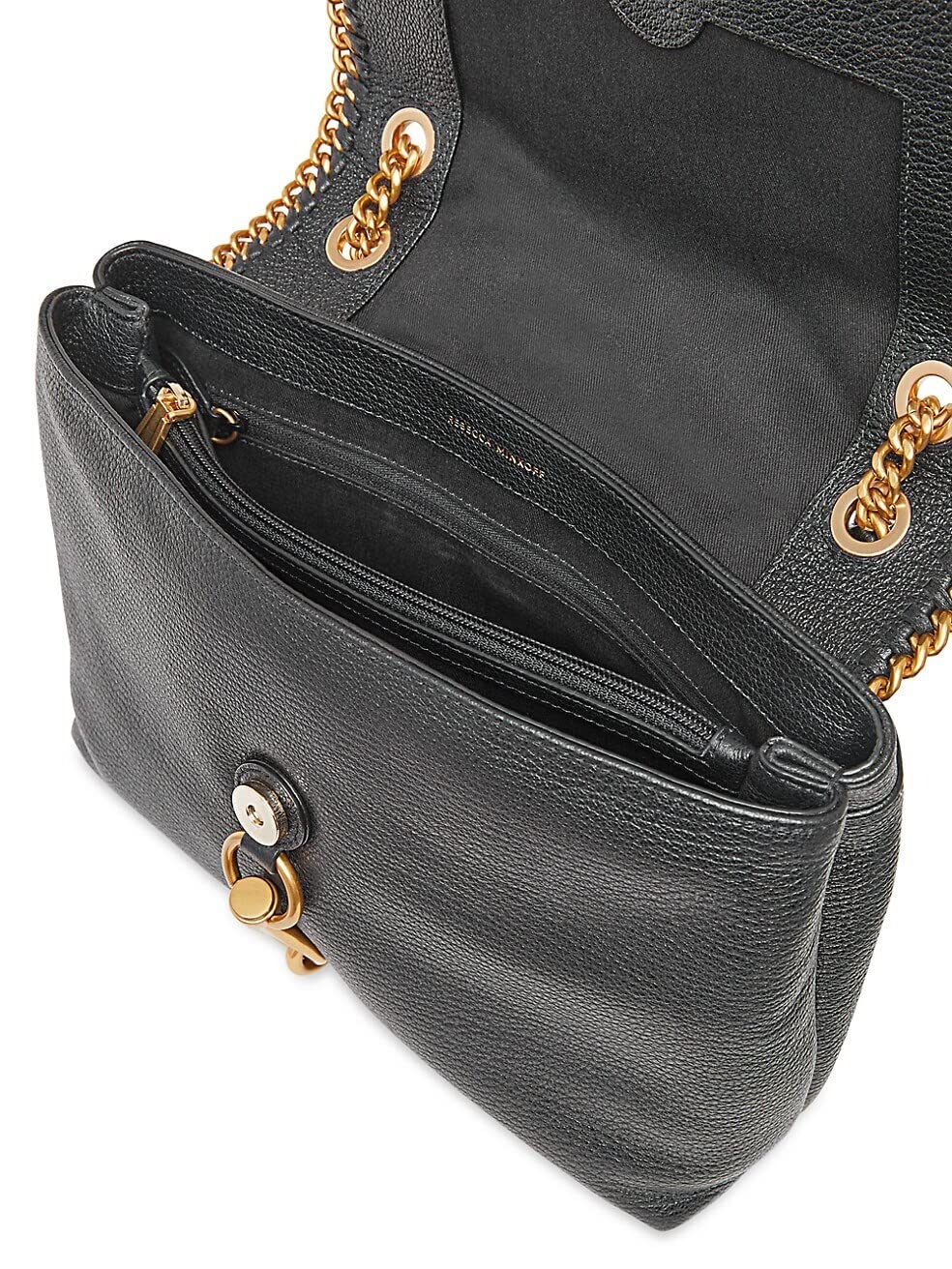 Rebecca Minkoff Edie Flap Shoulder w/Woven Chain Black 1 One Size