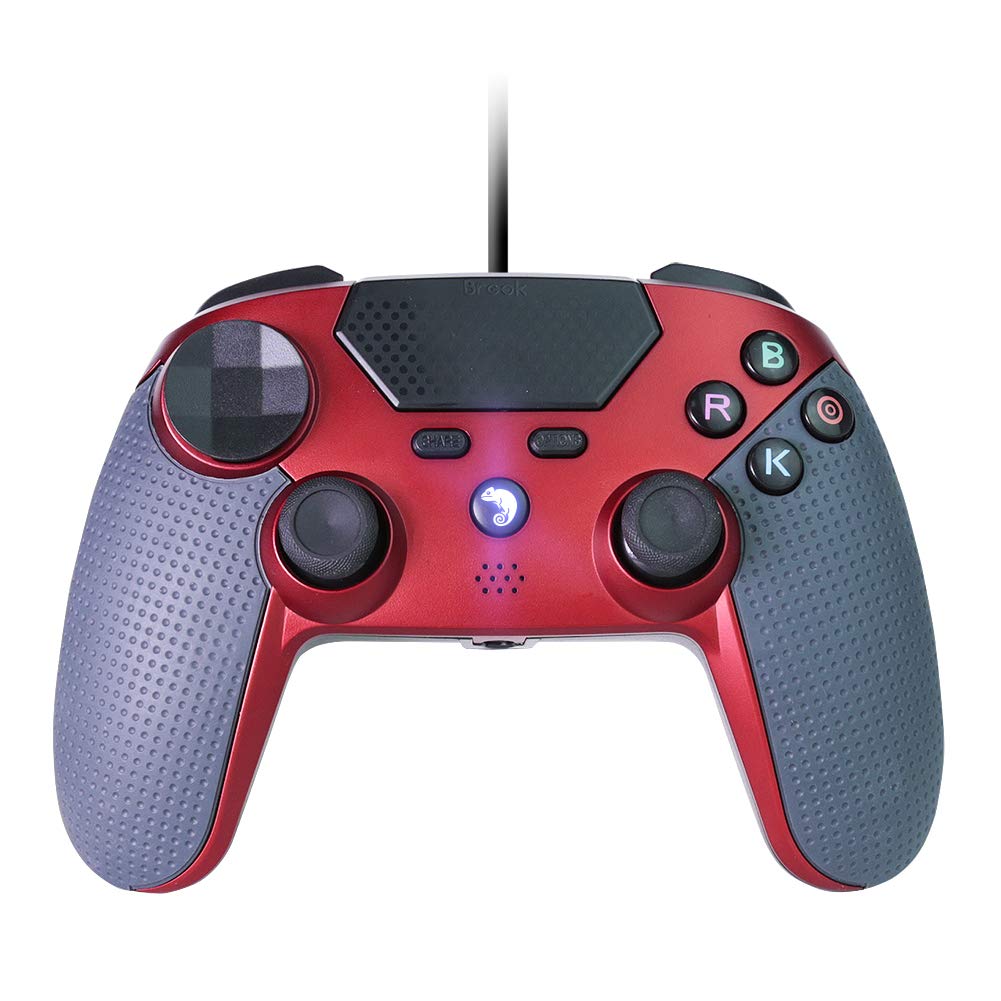 Brook Mars Wired Controller - Zero-Delay High Performance, For PS4 Gaming Controller, Gamepad with Touchpad for PS3 PS4 PC Switch, Support Motion Control,Gyro axis, Rumble function, Vibration