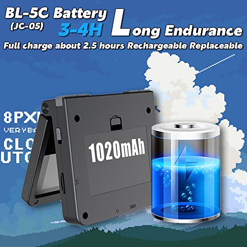 CredevZone V90 Handheld Game Console 3 inch Retro Clamshell Games Consoles Built-in Rechargeable Battery Portable Style Flip Hand Held Game Video Consoles System Black 64GB