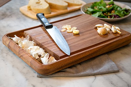 Ironwood Gourmet Big Catch Cutting Board, Acacia Wood, 10.5 x 15 x 1.25 inches