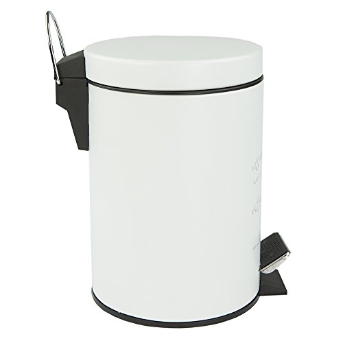 Home Basics Paris Collection Bathroom Accessories, Office, Bedroom, Decorative Waste Basket With Stylish Accent Decor To Complement Any Bathroom (3 Liter Waste Bin)