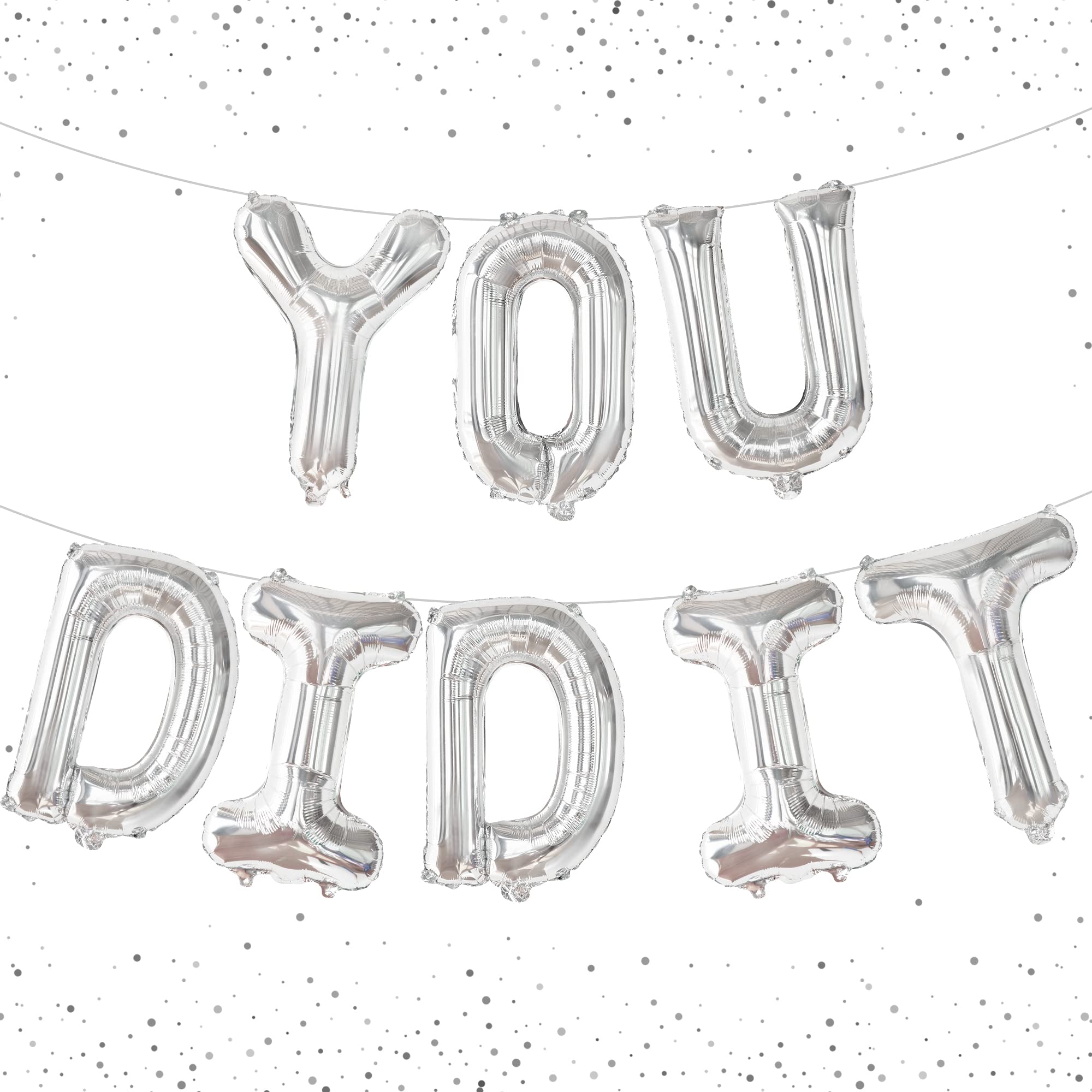 KatchOn, Silver You Did It Balloons - 16 Inch | You Did It Banner for Graduation Decorations Class of 2024 | You Did It Balloons Banner, Graduation Balloons Class of 2024 | Graduation Foil Balloons