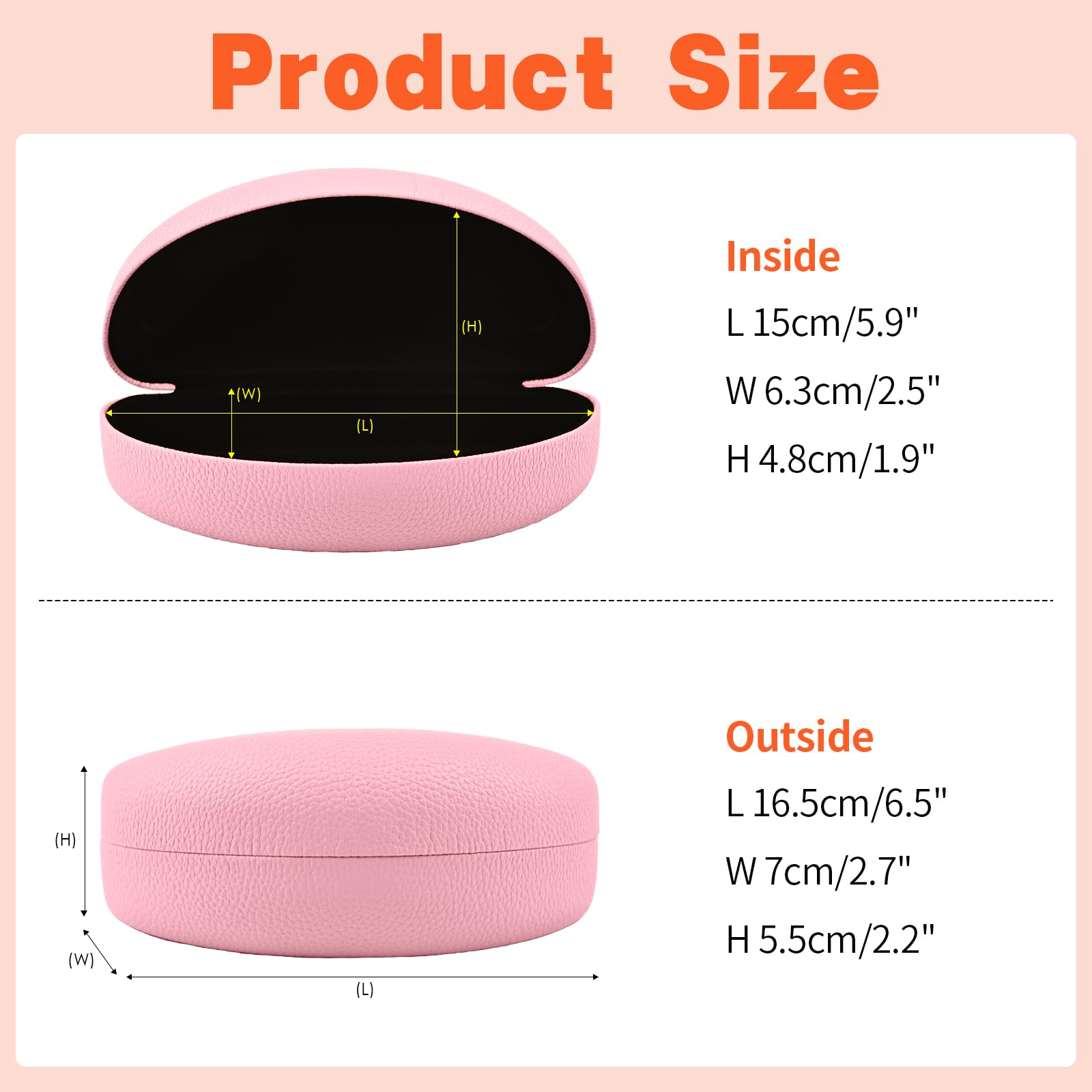 CHZZMS 4 PACK Extra Large Hard Shell Eyeglasses Case, Protective Case For Eyeglasses and Sunglasses (4 PACK-B)