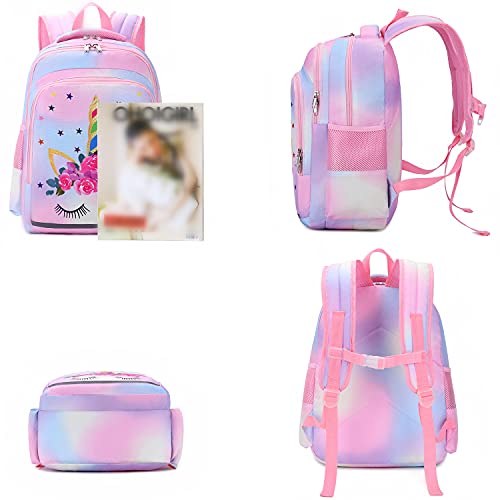 CAMTOP Backpack for Kids Girls School Backpack with Lunch Box Preschool Kindergarten BookBag Set (Y0058-2 Rainbow-1)