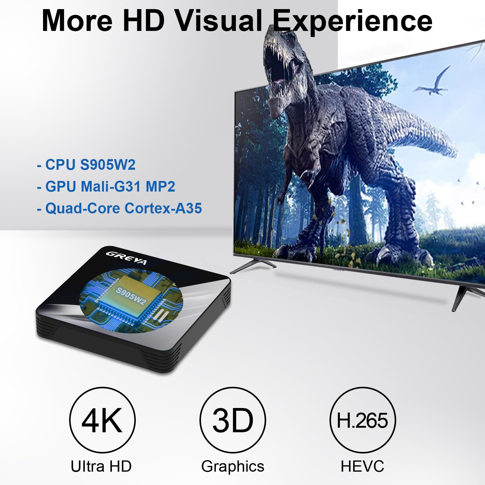 Android TV Box 11.0 Amlogic S905W2 Android Box 4GB RAM 32GB ROM with 2.4G/5G Dual WiFi and BT 5.0 Smart TV Box Support 1080P Ultra HDR 4K Streaming Media Player