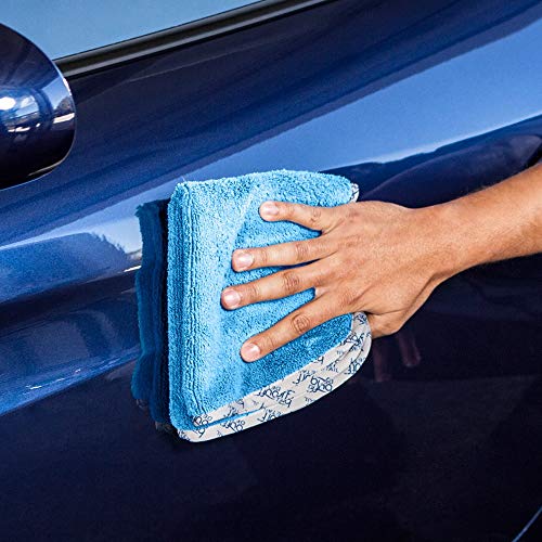 MW Pro Microfiber Car Towels (16"x 16") | 400 GSM | 80/20 Blend | Tagless | Soft Satin Piped Edges | All-Purpose Auto Detailing - Wax, Buff, Polish, Wash, Dry | 6 Pack (Blue)