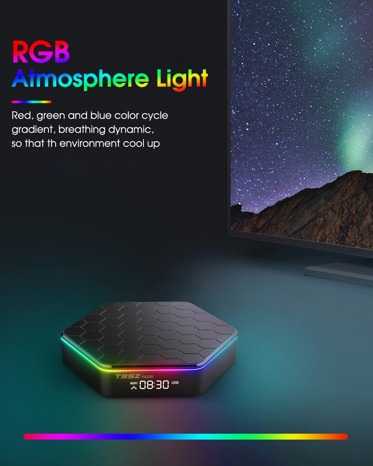 Android TV Box 12.0, T95Z Plus Smart TV Box H618 4GB 32GB Support 2.4G/5.8G WiFi6 Bluetooth 5.0 with Mini Backlit Keyboard Ethernet LAN 3D/6K Video Android Box Set Top TV Box