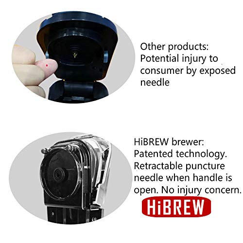 HIBREW Single Serve White Compact Portable Travel Size Kcup* Coffee Maker Brewing System Coffee Machine for Office, Travel Camping and for Hotel Dorm Hospitality