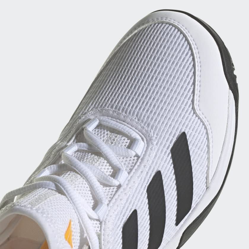 adidas Adizero Ubersonic 4 Tennis Shoe, White/Core Black/Solar Red, 3.5 US Unisex Big Kid