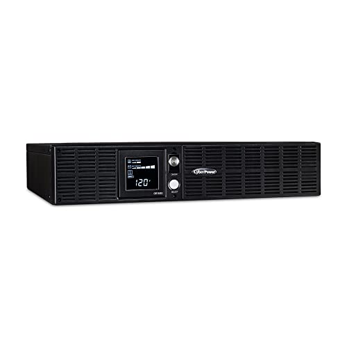 CyberPower OR1500LCDRT2U Smart App LCD UPS System, 1500VA/900W, 8 Outlets, AVR, 2U Rack/Tower