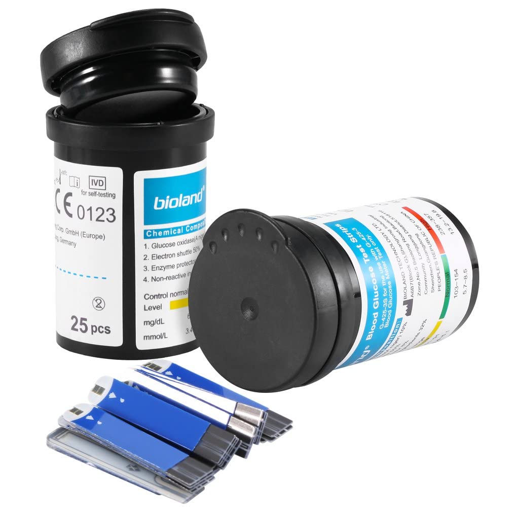 Blood Glucose Test Strips Kit,100 Test Strips and 100 Lancets for G-425-3 , Blood Test Strips