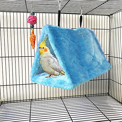 Tfwadmx 2Pcs Bird Tent Plush Hammock Warm Hut Hanging Nest for Cage Snuggle Sleeping Bed Parrot Hideaway Cave for Eclectus Parakeet Cockatiels Cockatoo Lovebird