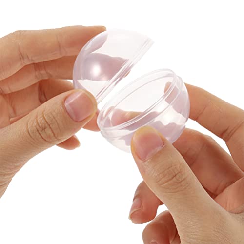 Gumball Machine Capsules 50pcs Small Round Capsules 50mm Clear Containers Empty Fillable Capsules Twisted Balls for Gumball Vending Machines Surprise Gift Plastic Ball Favor