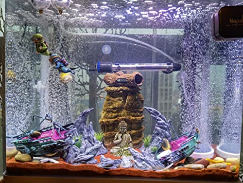 AWXZOM “Soul Valley” Aquarium Ornaments 2~5 Gallon Aquarium Decoration Model Kits, Include 7 pcs Resin Imitation Stone