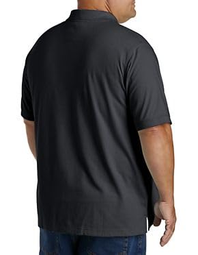 DXL Big and Tall Essentials Jersey Polo Shirt, Black, 2XLT