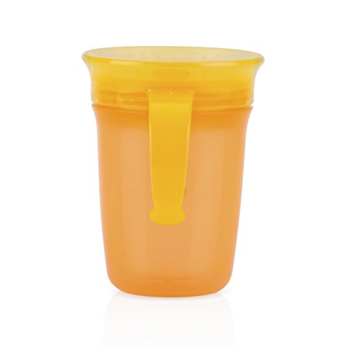 Nuby Plastic 1pk No Spill 2-Handle 360 Degree Wonder Cup - Colors May Vary, Red/Green/Pink/Aqua/Purple/Orange