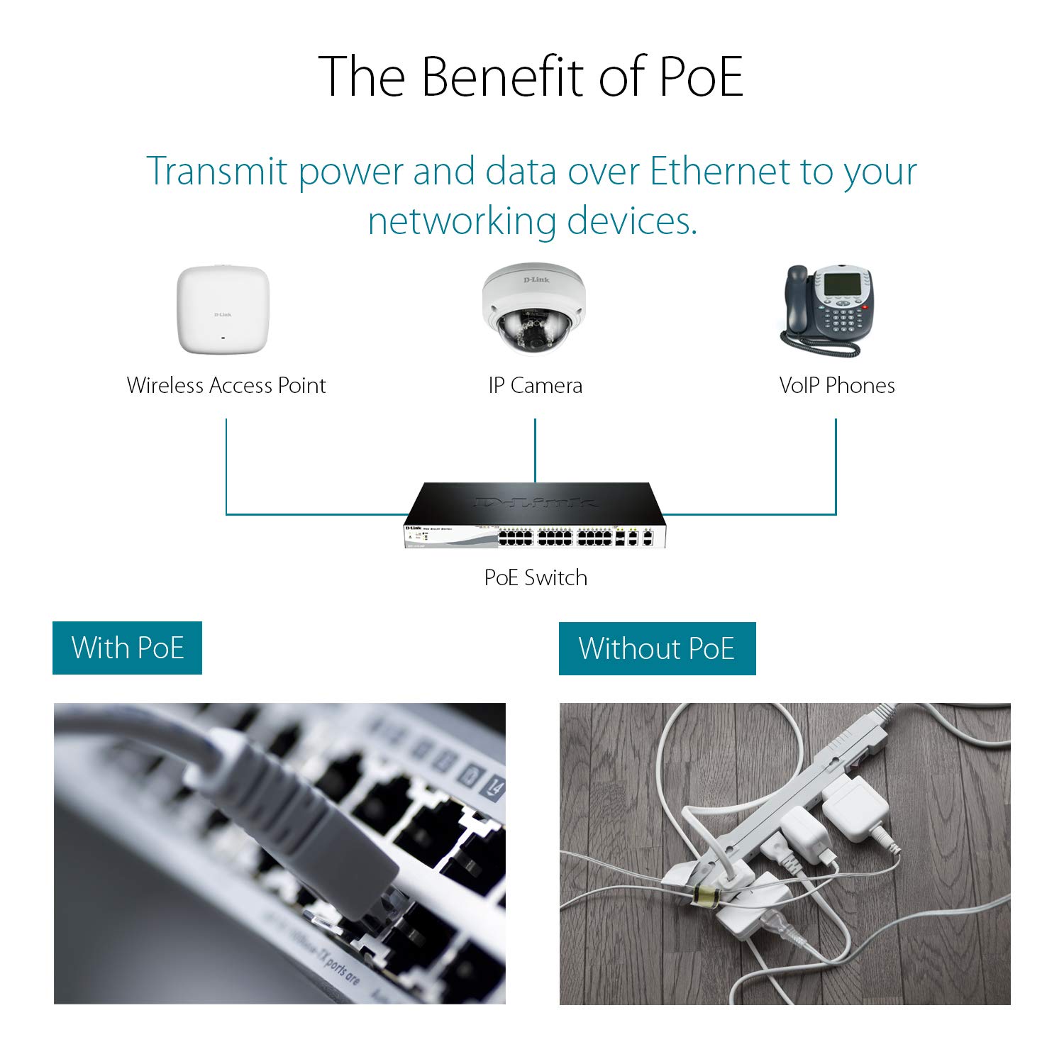 D-Link PoE Switch, 8 Port Smart Managed Gigabit Ethernet Layer 2 VLAN Control (DGS-1100-08P)
