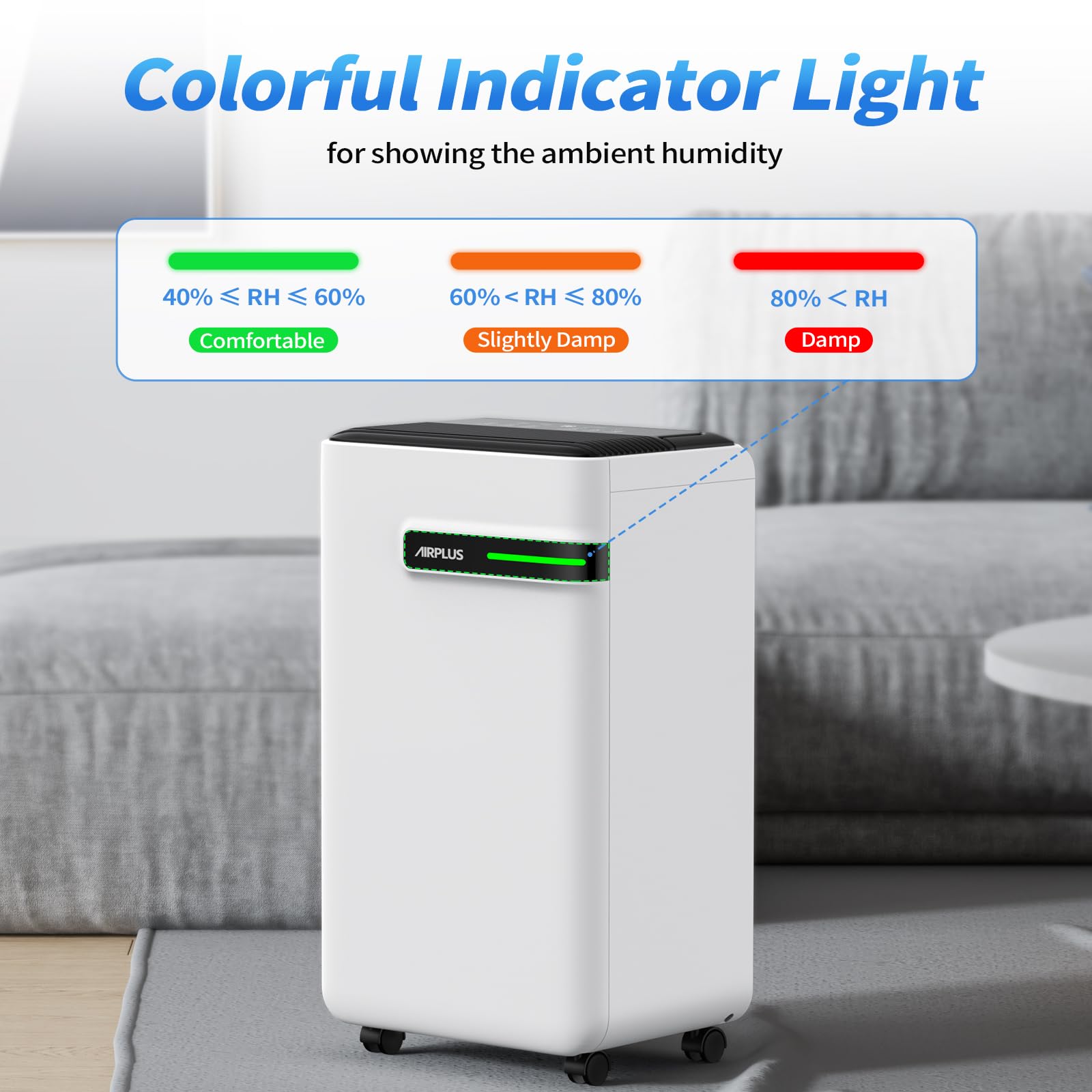 AIRPLUS Dehumidifier for Basement - 4,500 Sq. Ft. 70 Pints, Multifunctional Dehumidifier with Drain Hose & Auto Shut-Off Function, Powerful Dehumidifiers for Home(AP2103)