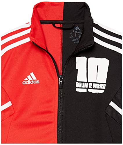 adidas Boys' Messi Track Jacket, Black/Vivid Red, Large