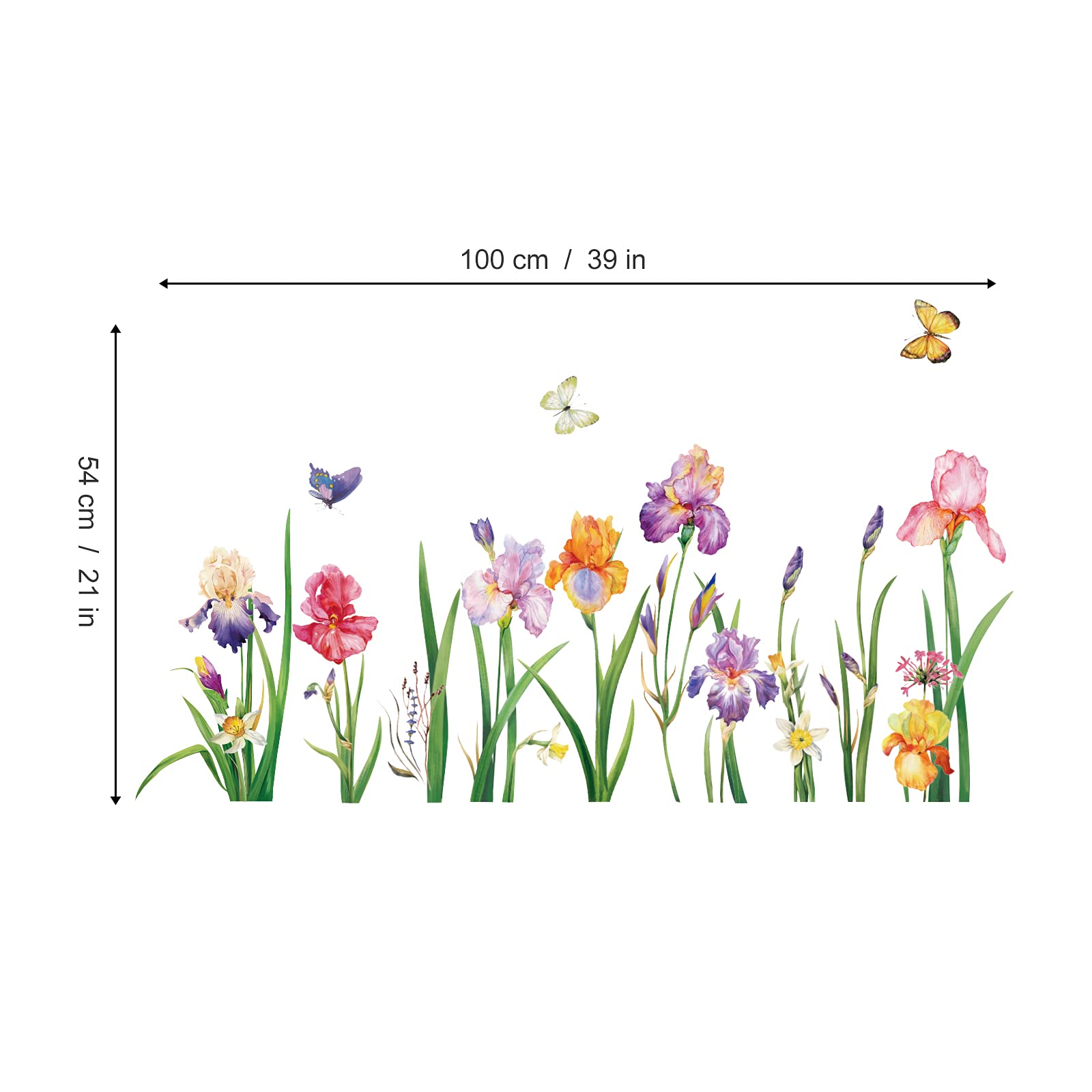decalmile Garden Flower Window Clings Double Sided Iris Floral Spring Easter Window Decals Glass Window Doors Window Stickers Gifts for Mom