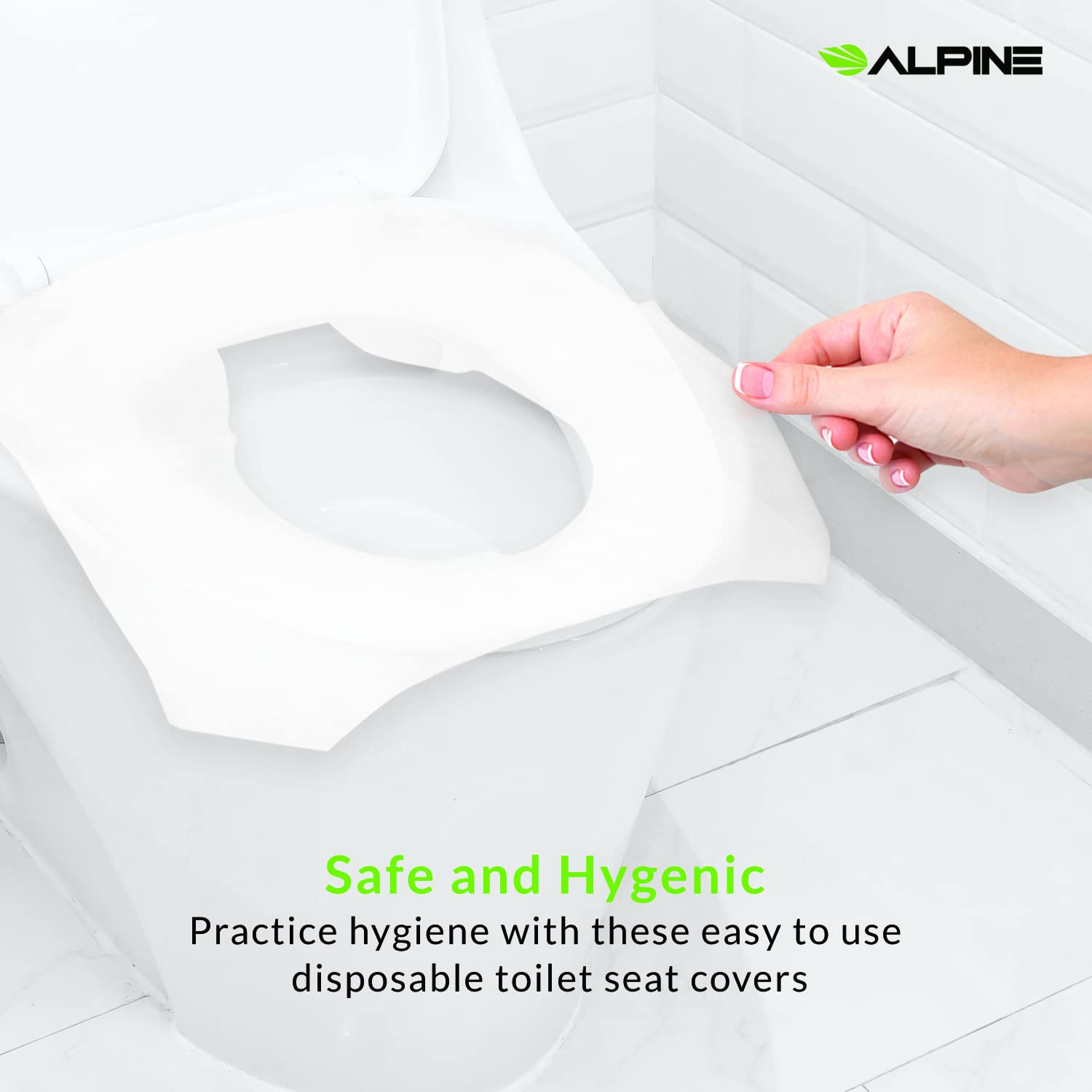 Alpine Industries 20 Packs of 250 Half-Fold Toilet Seat Covers - For Adults and Kids Potty Training, 100% Biodegradable - White (5000 Sheets)