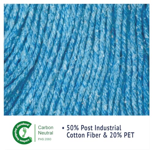 Boardwalk BWK503BLEA 5 in. Super Loop Cotton/Synthetic Fiber Wet Mop Head - Large, Blue