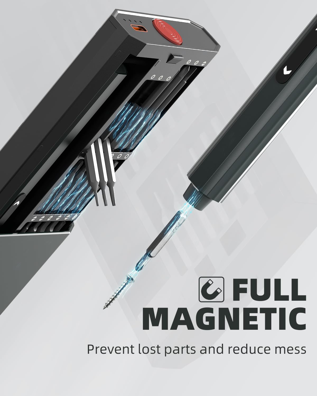 Mini Electric Screwdriver 48-in-1 Magnetic Bits, DOINOW Precision Electric Screwdriver LED Light, Electric Screwdriver kit for PC Building Phone Watch Laptop