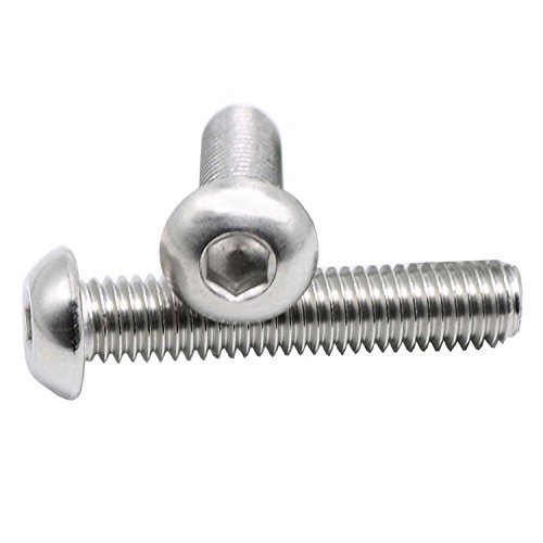 M5 x 30mm Button Head Socket Cap Screws,Pack 20-Piece,Stainless Steel,Full Thread,Metric