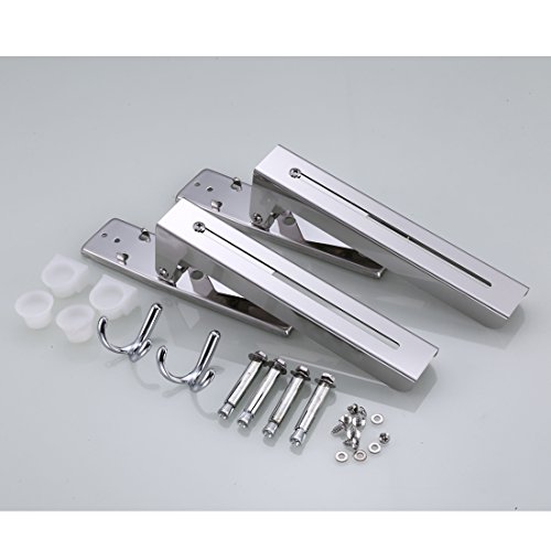 MOTONG Stainless Steel Microwave Oven Wall Mount Stand Holder Shelf with Removable Hook