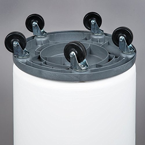 TableTop King 27432IBKIT 32 Gallon White Ingredient Bin/Trash Can, Lid, and Dolly Kit