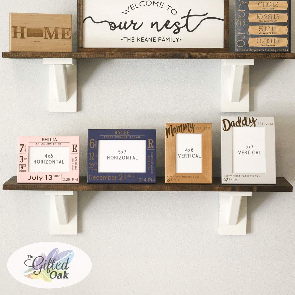 Personalized Birth Announcement Picture Frame with Stats - Newborn Baby Picture Frame - Nursery Decor - Gift for New Parents - Custom Baby Frame - Newborn Frame - Birth Information Frame