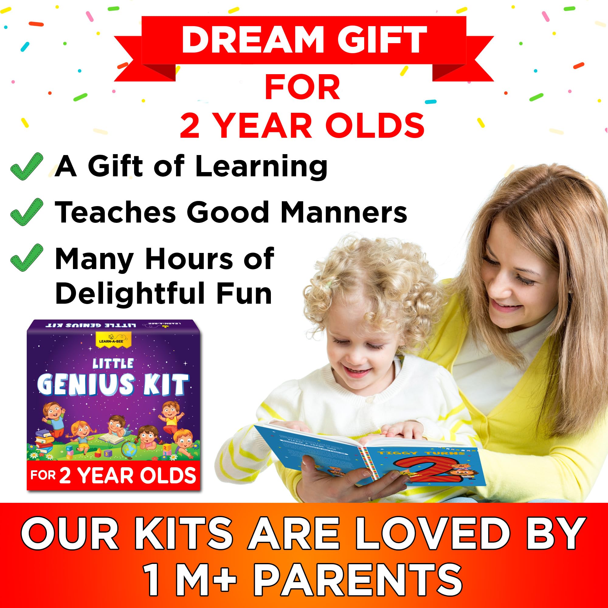 Learnabee Toys for 2 Year Old Boys/Girls | Gift for 2 Year Old Kids | Board Books and Fun Activities |Learning and Educational Toys & Games (1 Box Set)