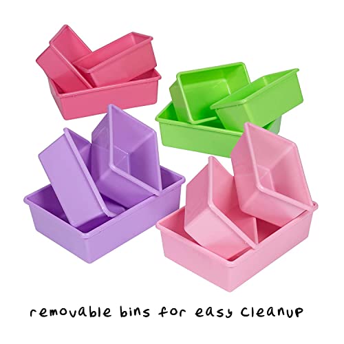 HOMESMITHS White Toy Storage Organizer for Kids, Set of 12 Pastel Bins | Perfect for Home, Play Schools and Kindergarten
