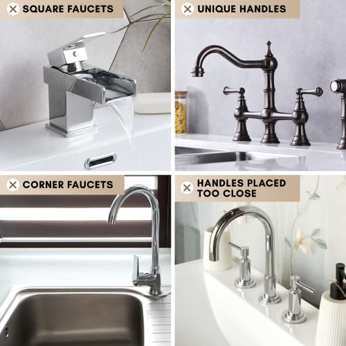 AXK Home Supply Silicone Sink Faucet Mat Splash Protector, Splash Guard, Perfect For Narrow Faucets,Protects Counter From Standing Water-Washable-Kitchen-Bathroom-RV-Laundry-Office(Gray)